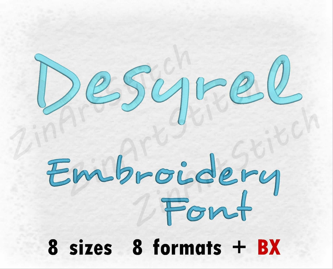 Desyrel Embroidery Font Embroidery Design Monogram Alphabet - Etsy