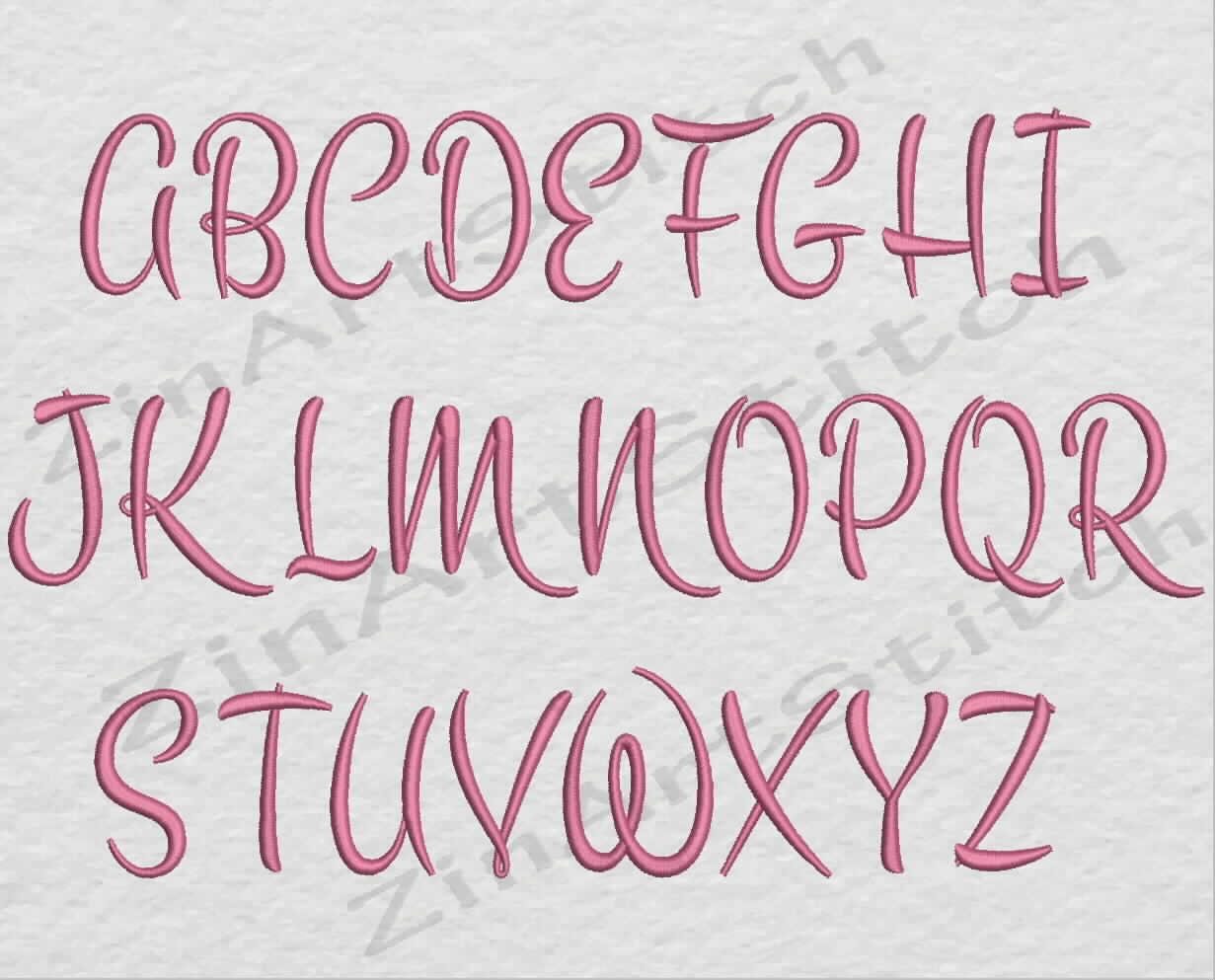 Pink Flamingo Embroidery Font, Machine Embroidery Design, Instant ...