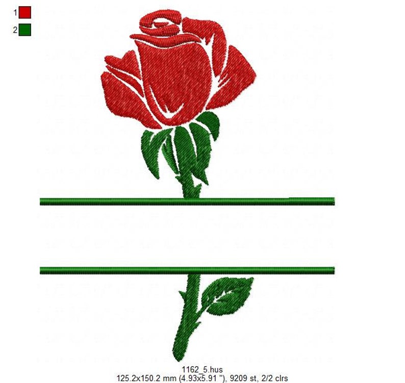 Rose Flower Split Machine Embroidery Design Instant Digital Download 6 ...