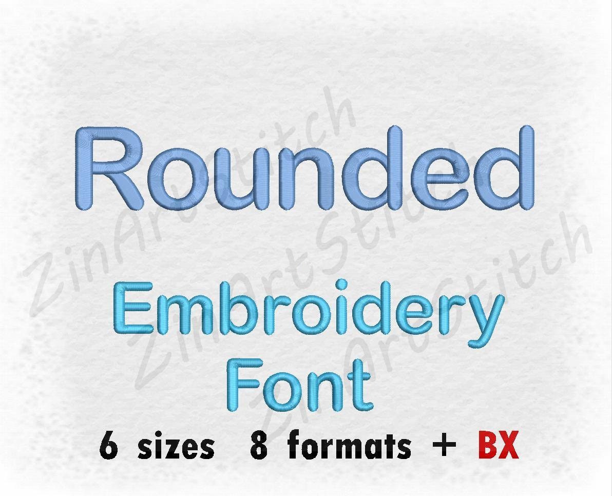 Rounded Block Embroidery Font, Machine Embroidery Design, Instant ...