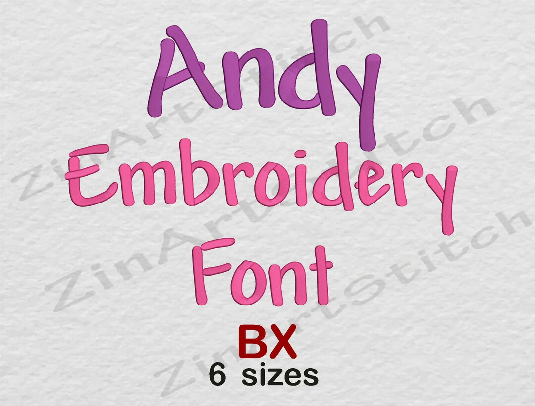 Andy Embroidery Font Machine Embroidery Design Instant Download ...