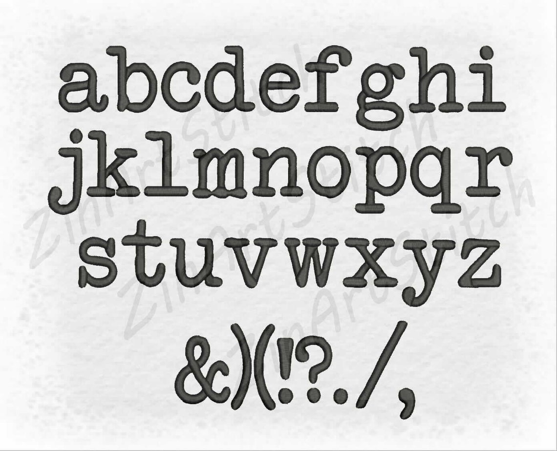 Another Typewriter Embroidery Font, Machine Embroidery Design ...