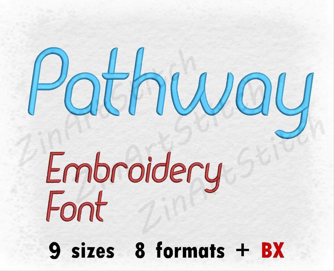 Pathway Embroidery Font Machine Embroidery Design Instant Download ...