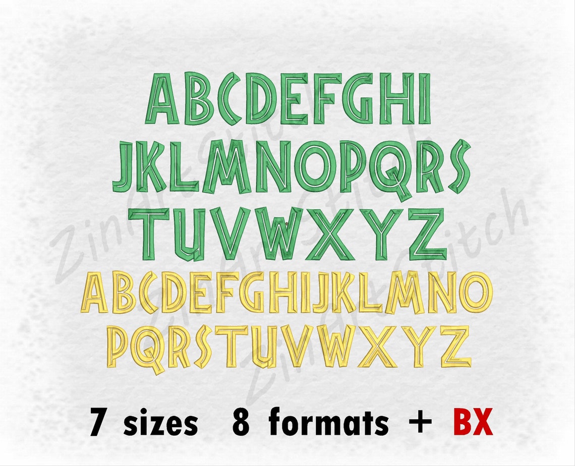 Embroidery Font - Machine Embroidery Design - Instant Download - 7 ...