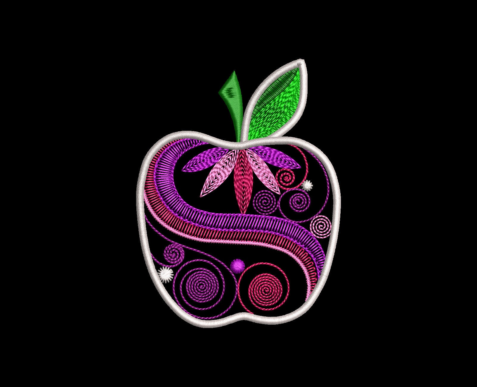 Decorative Apple Embroidery Design Embroidery Machine Instant - Etsy