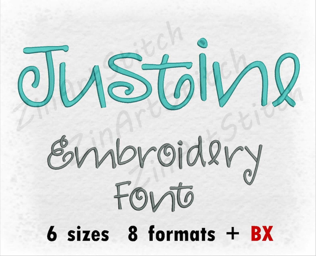 Justine Embroidery Font Machine Embroidery Design Alphabet Instant ...