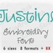 Justine Embroidery Font Machine Embroidery Design Alphabet Instant ...
