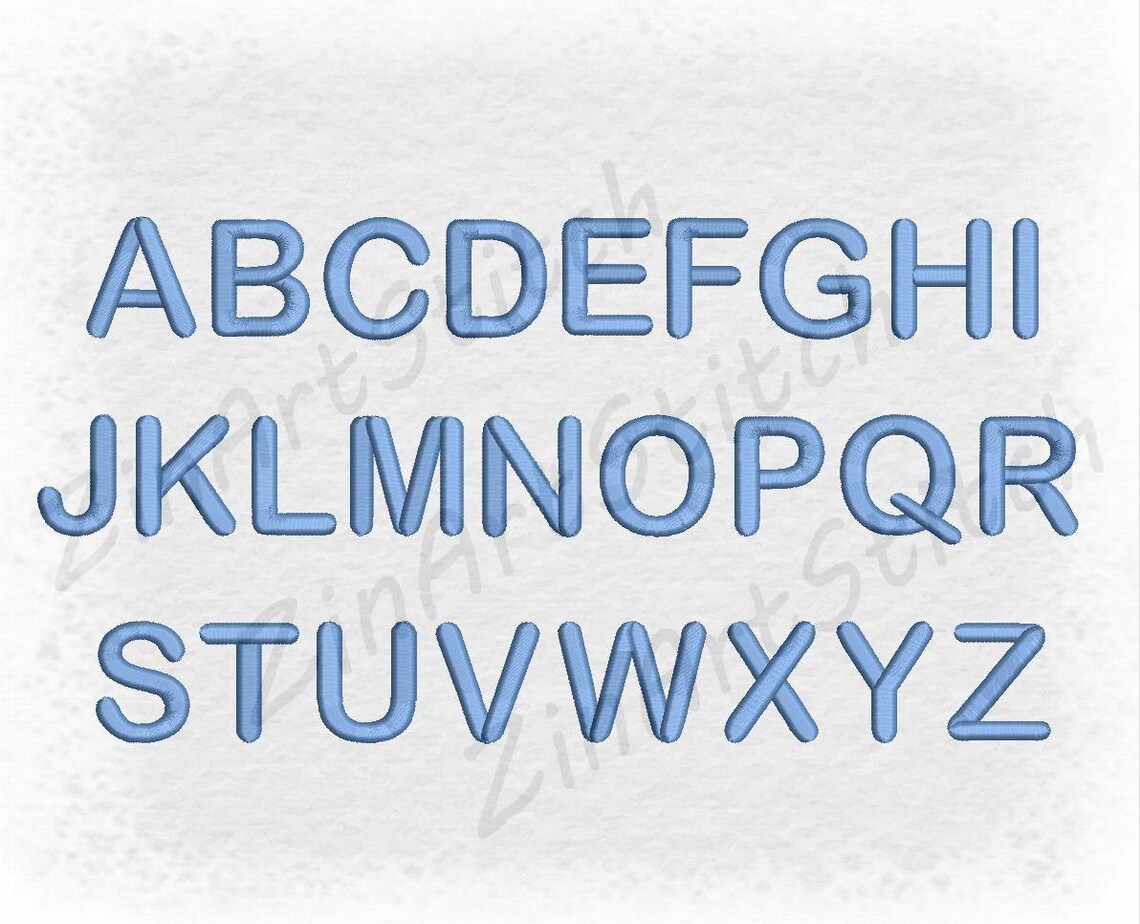 Rounded Block Embroidery Font, Machine Embroidery Design, Instant ...