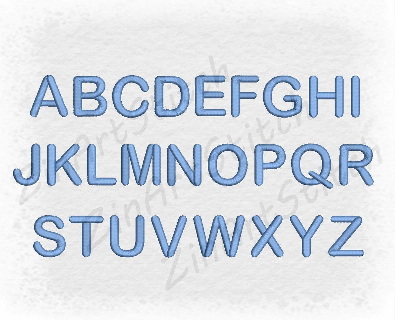 Rounded Block Embroidery Font, Machine Embroidery Design, Instant ...