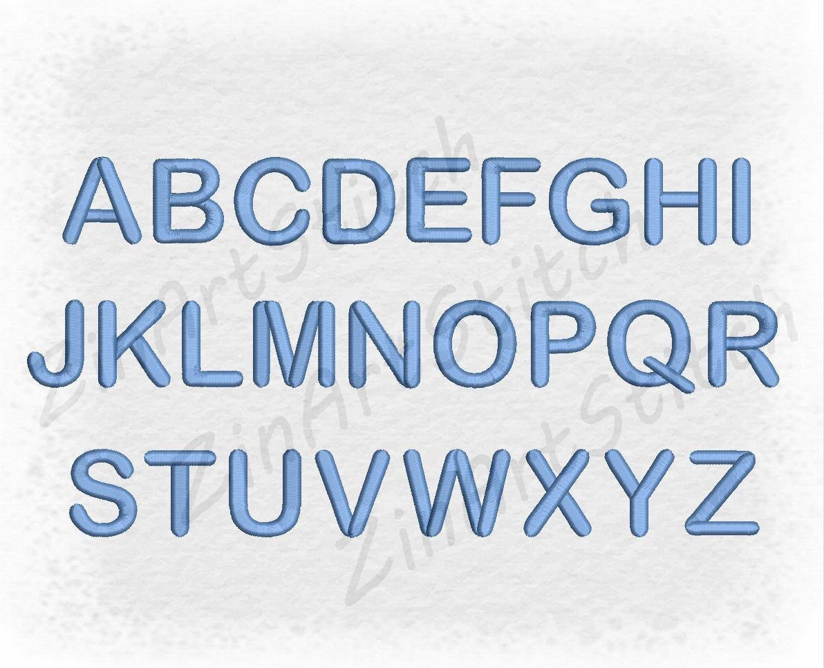 Rounded Block Embroidery Font, Machine Embroidery Design, Instant ...