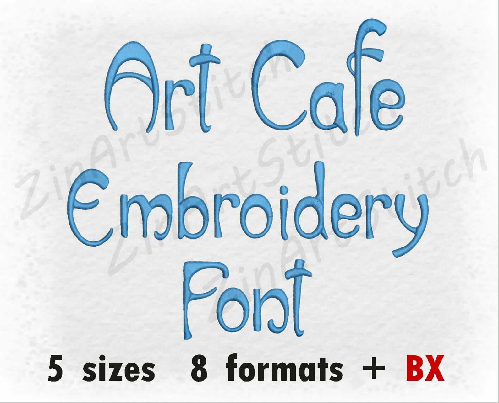 Art Cafe Embroidery Font Machine Embroidery Design Instant | Etsy