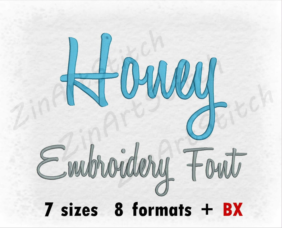 Honey Embroidery Font, Machine Embroidery Design, Punctuations and ...