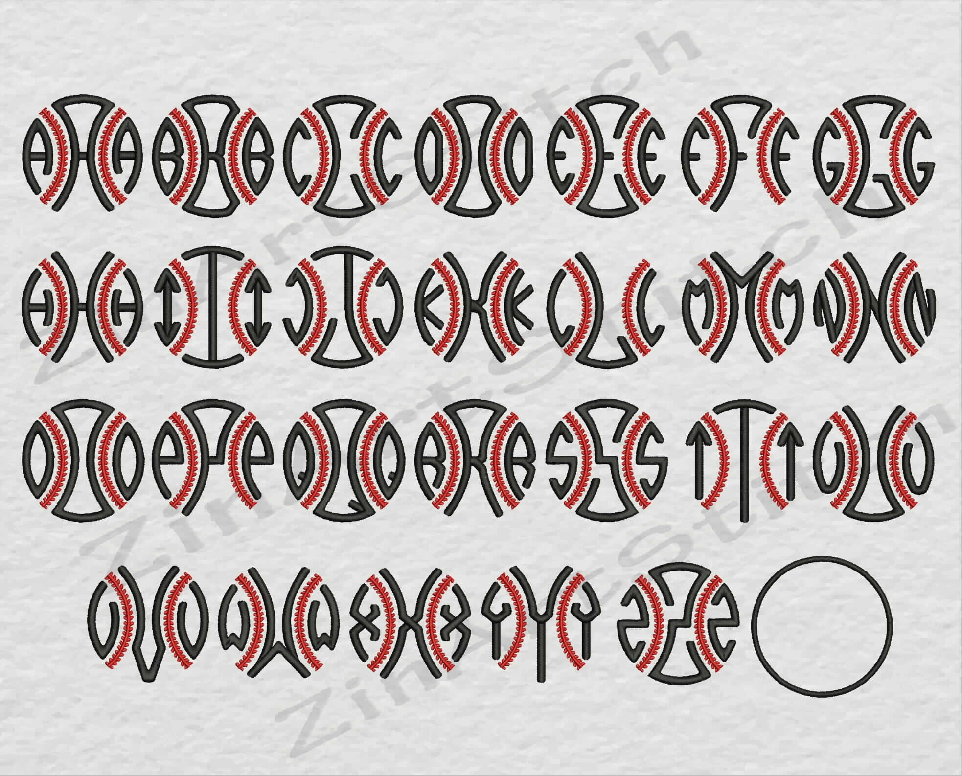 Baseball Monogram Font Machine Embroidery Designs Instant - Etsy