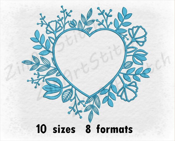 Flower Frame Monogram Border Embroidery Design Embroidery - Etsy