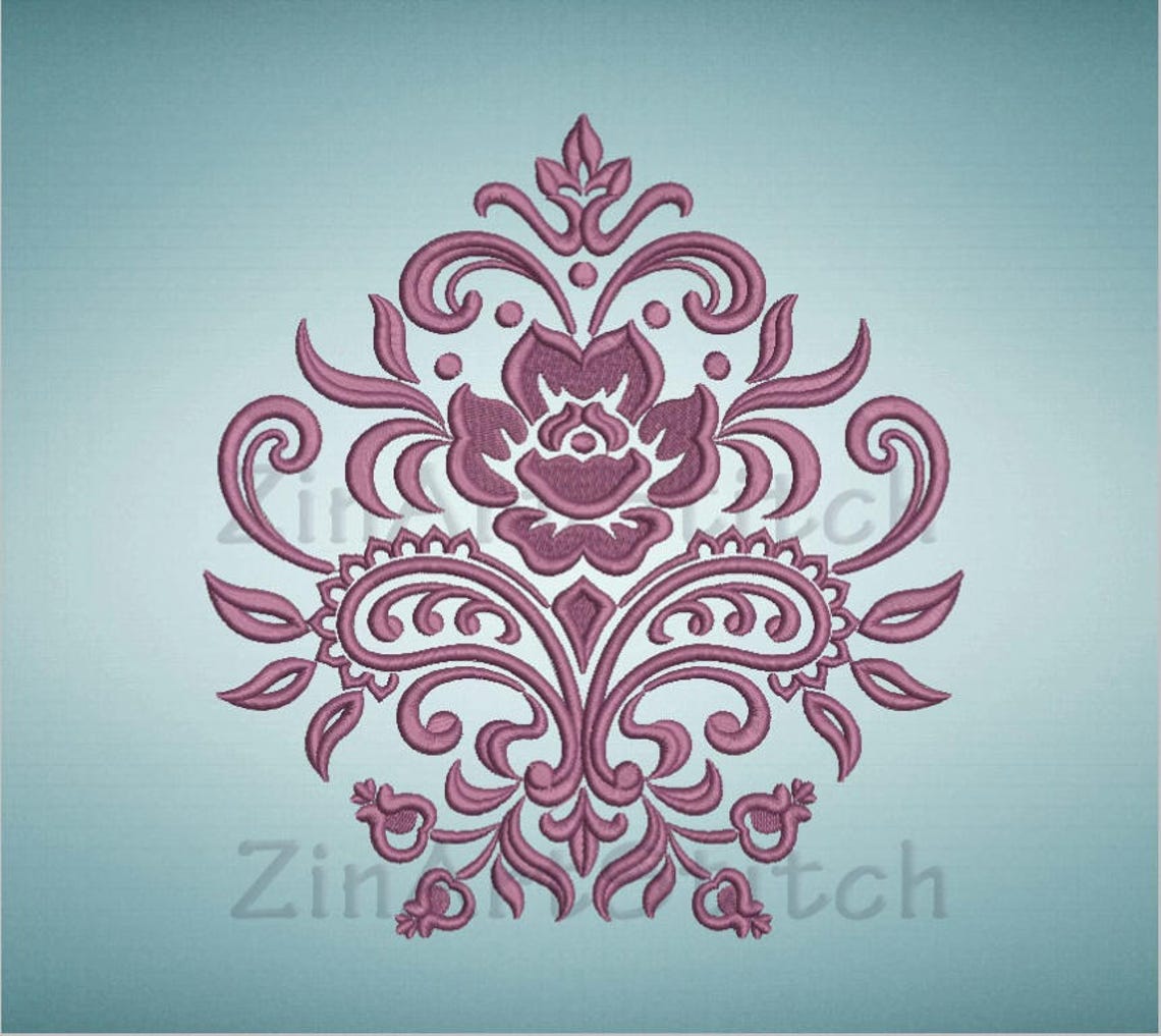 Victorian Damask Embroidery Design (instant Download) - Etsy