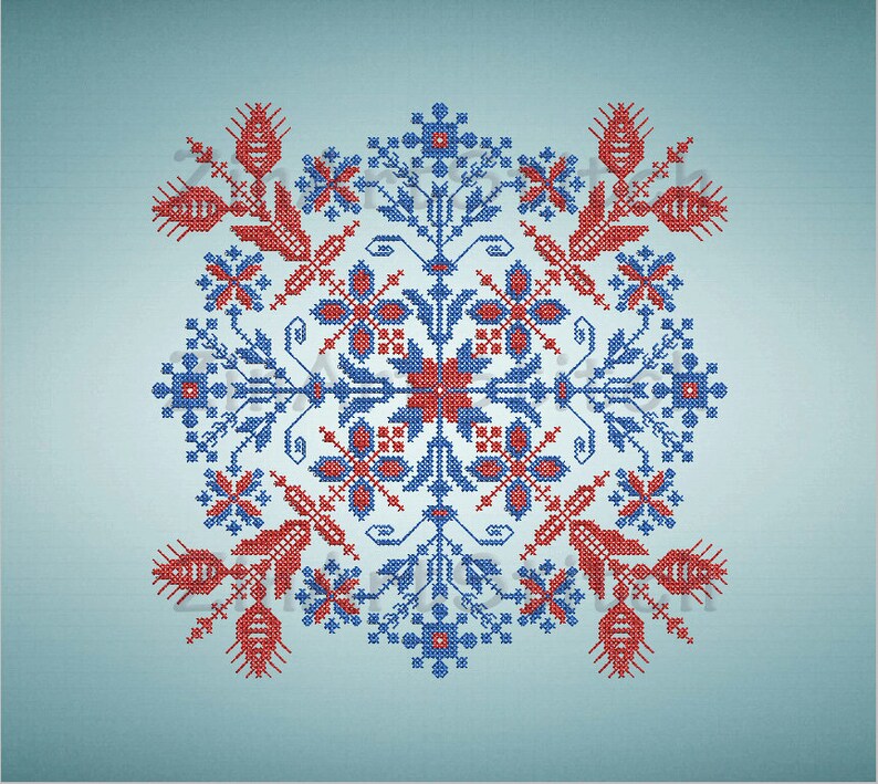 Folk Ornament Embroidery Design, Cross Stitch Pattern (digital Download ...