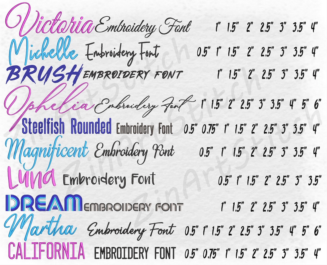 Bundle 10 Best Sellers Embroidery Fonts Embroidery Fonts Pack - Etsy