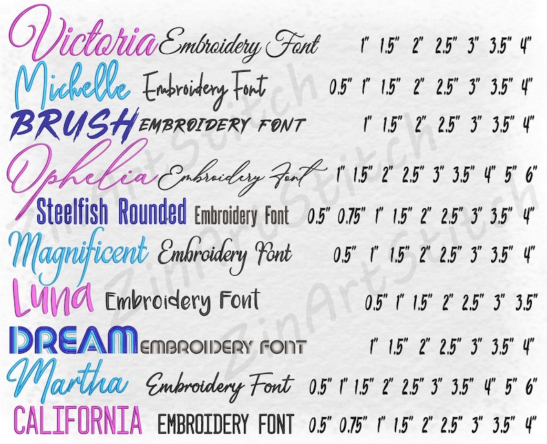 Bundle 10 Best Sellers Embroidery Fonts Embroidery Fonts Pack Instant ...