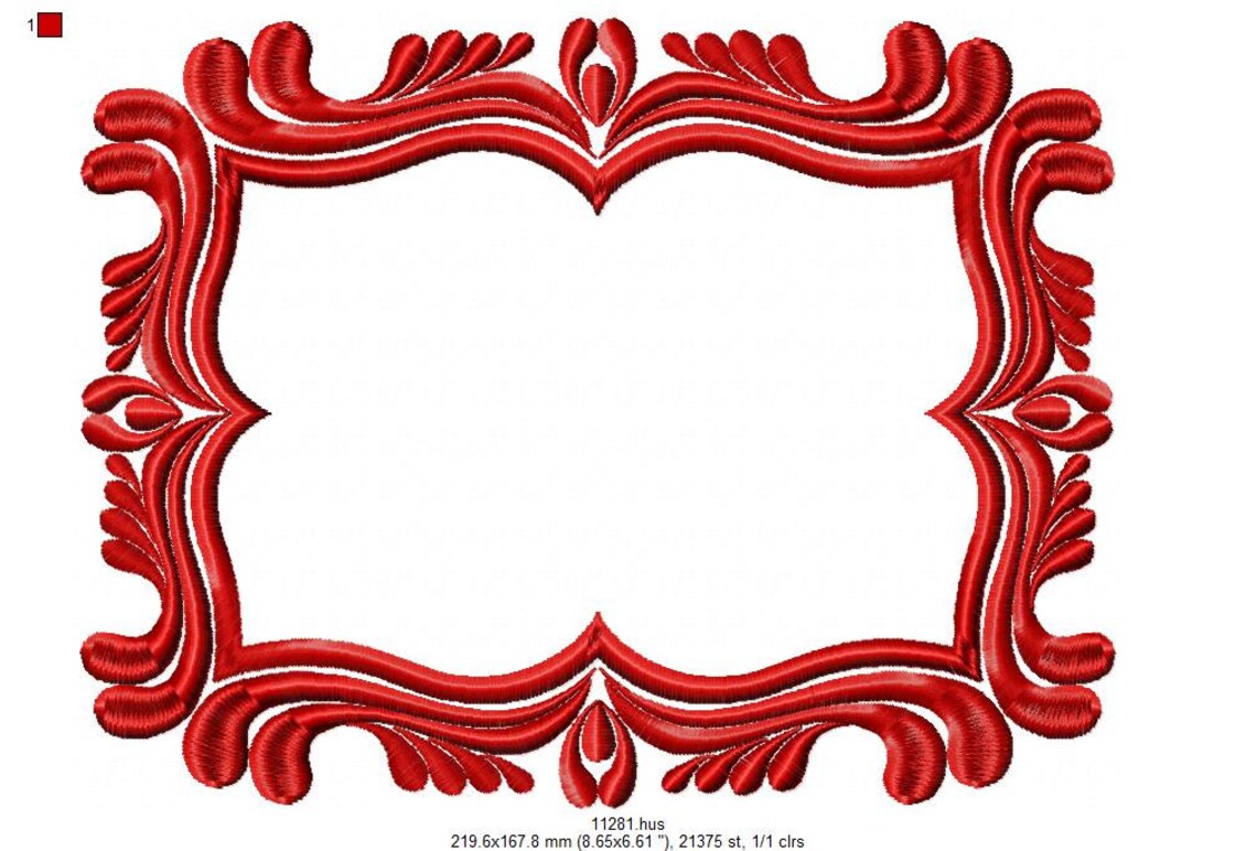 Monogram Border Embroidery Design Frame Border Embroidery | Etsy