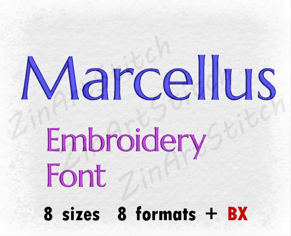 Marcellus Embroidery Font Machine Embroidery Design - Etsy