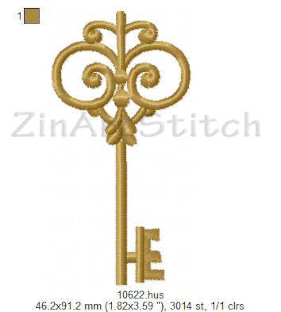 Vintage Key Machine Embroidery Design Instant Download Key 3 - Etsy