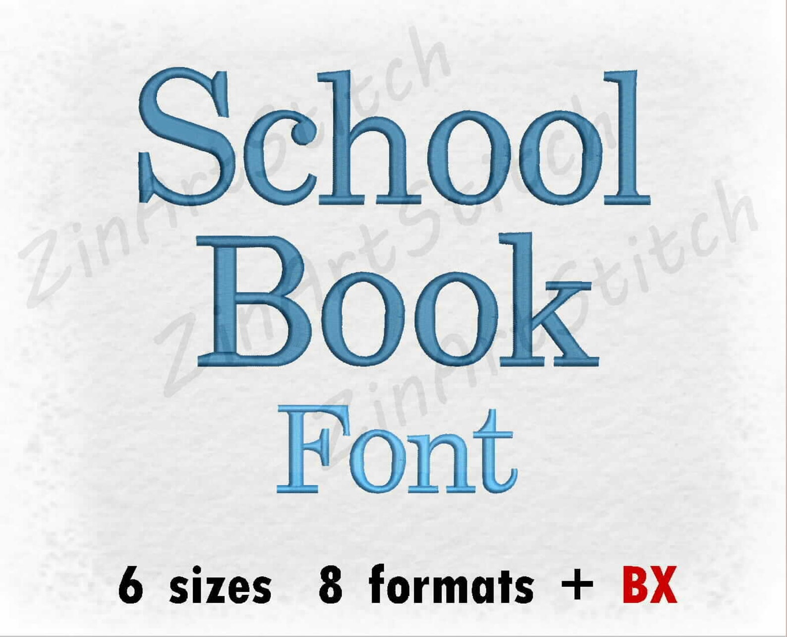 School Book Embroidery Font Machine Embroidery Design Instant Download ...