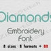 Diamonds Embroidery Font Machine Embroidery Design Alphabet | Etsy