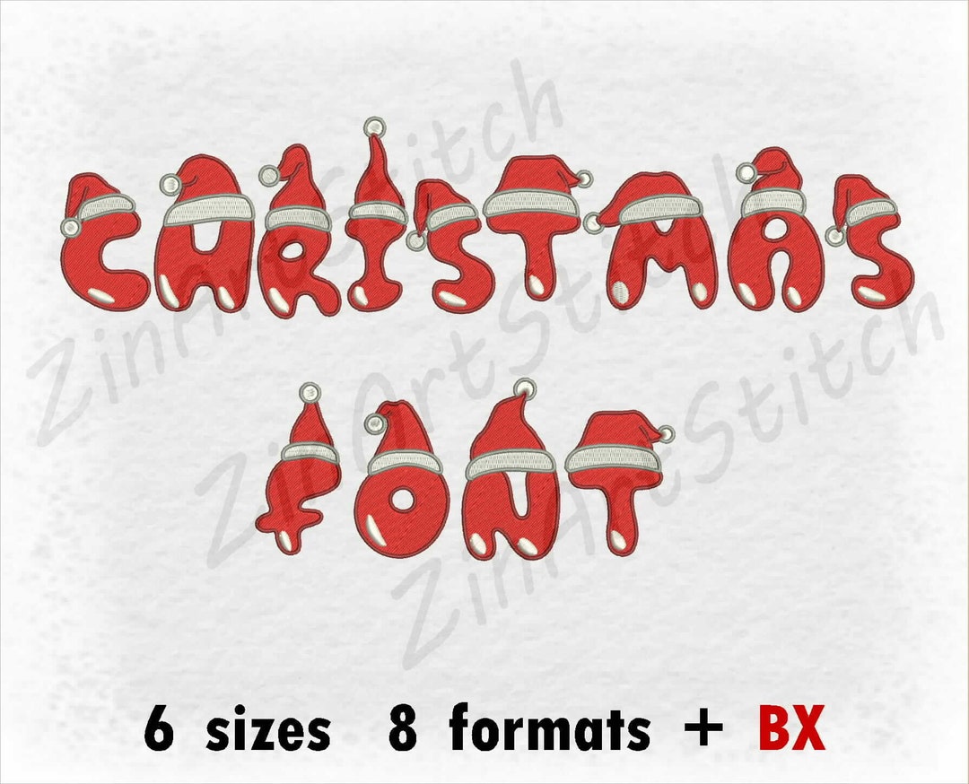 Christmas Font Embroidery Design Monogram Font Digital Machine ...