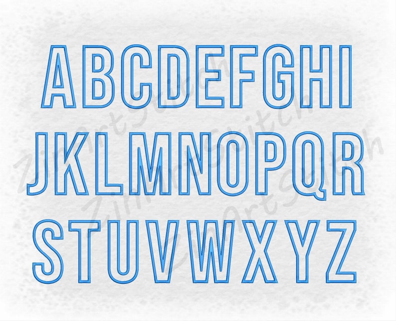 Bebas Outline Embroidery Font Machine Embroidery Design - Etsy