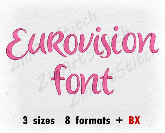Embroidery Font Eurovision Design Monogram Alphabet 3 Sizes 8 | Etsy
