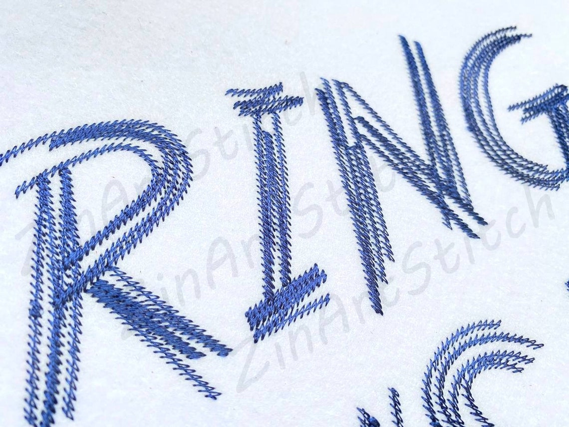 Spring Brush Embroidery Font Machine Embroidery Design Stem - Etsy