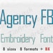Agency Embroidery Font Machine Embroidery Design Instant Download ...