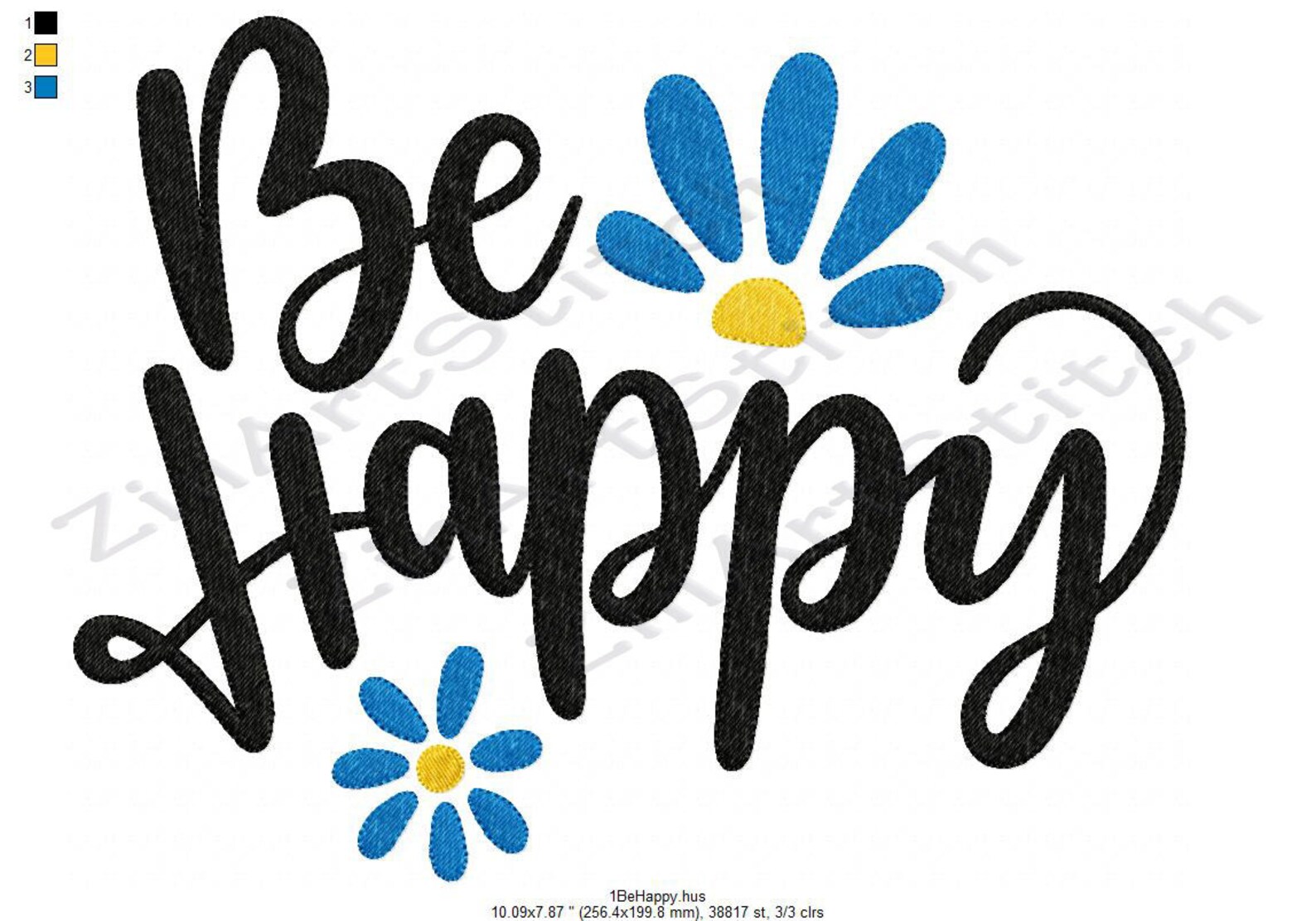 Be Happy Machine Embroidery Design Instant Download Embroidery | Etsy