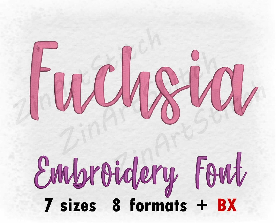 Fuchsia Embroidery Font - Machine Embroidery Design - Instant Download ...