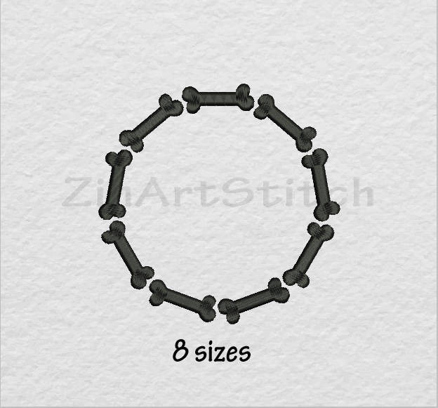 Bone Monogram Border Embroidery Design Frame Border Embroidery | Etsy