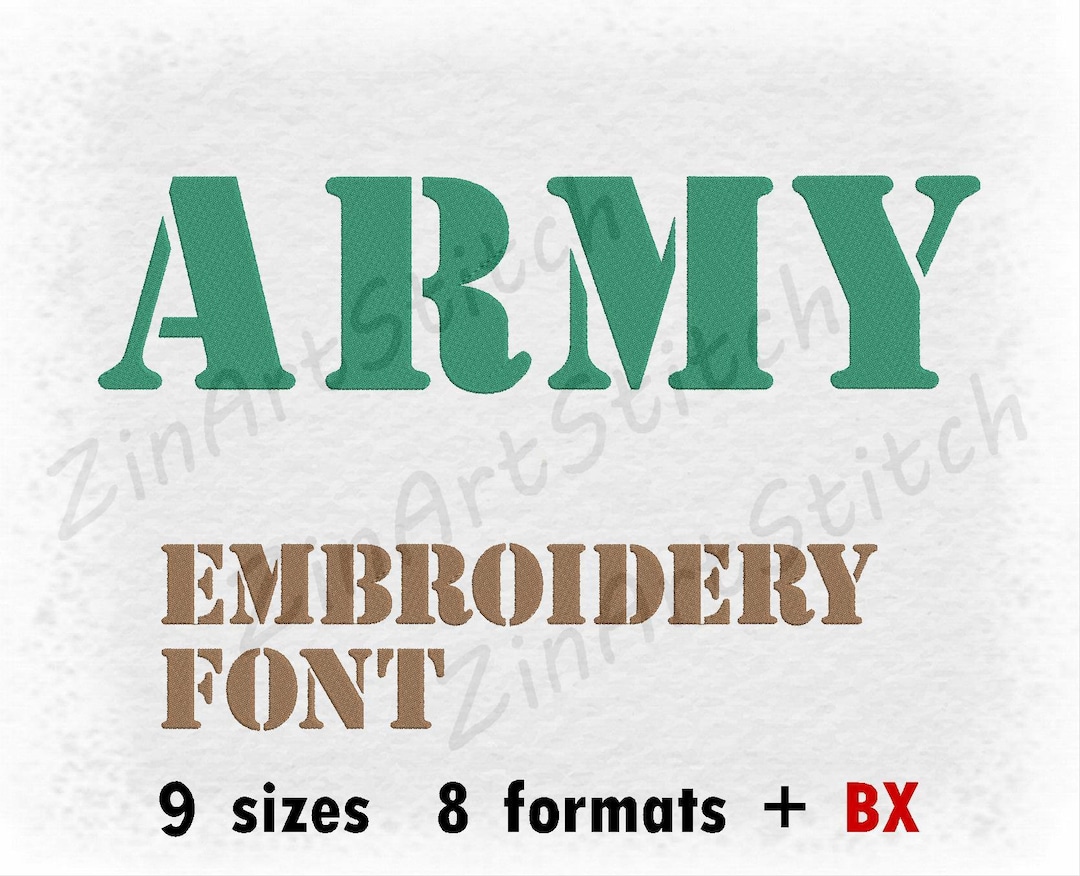 Army Embroidery Font - Machine Embroidery Design - Punctuations and ...