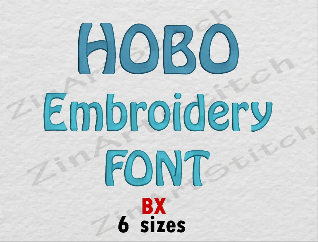 Hobo Embroidery Font Machine Embroidery Design Instant Download ...