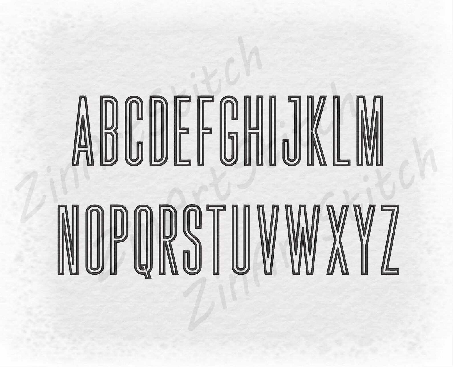 Clyde Outline Embroidery Font Machine Embroidery Design Instant ...