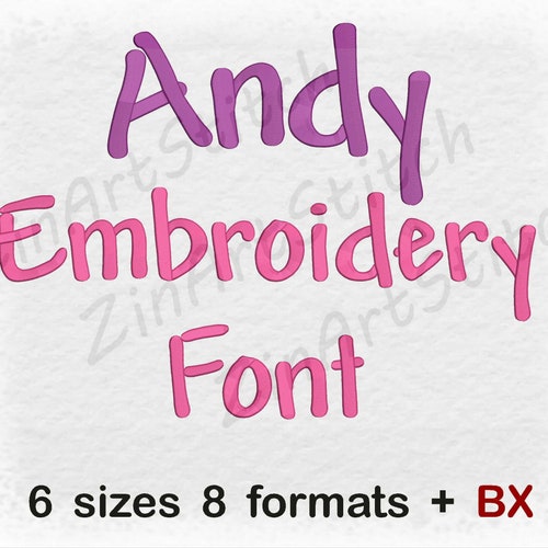 Andy Embroidery Font Machine Embroidery Design Instant - Etsy