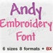 Andy Embroidery Font, Machine Embroidery Design, Instant Download ...