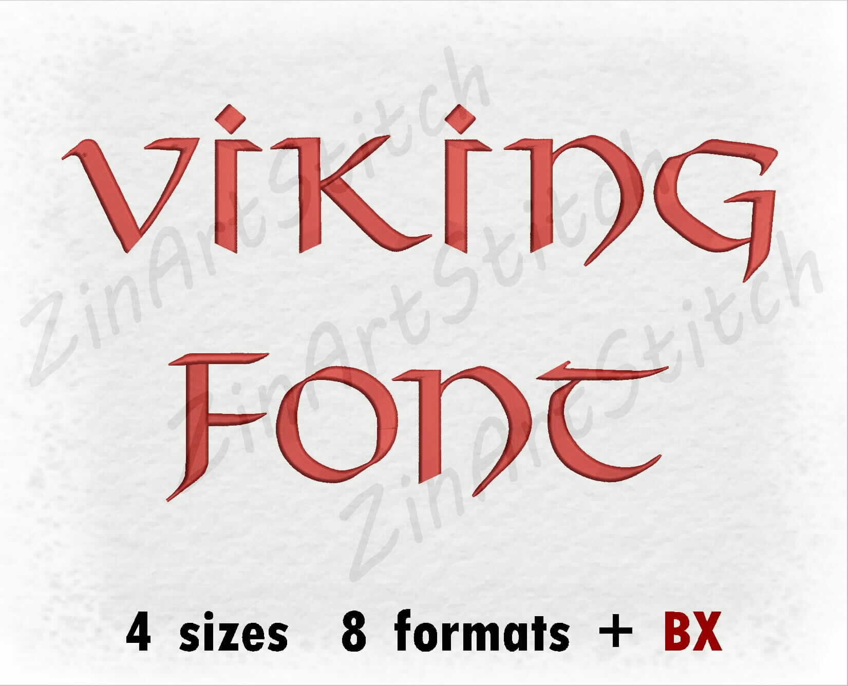 Viking Font Embroidery Design Monogram Alphabet 4 Sizes 8 | Etsy