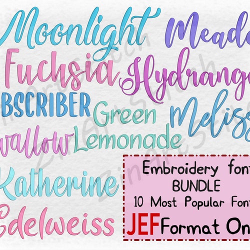 Bundle 10 Best Sellers Embroidery Fonts Embroidery Fonts Pack - Etsy