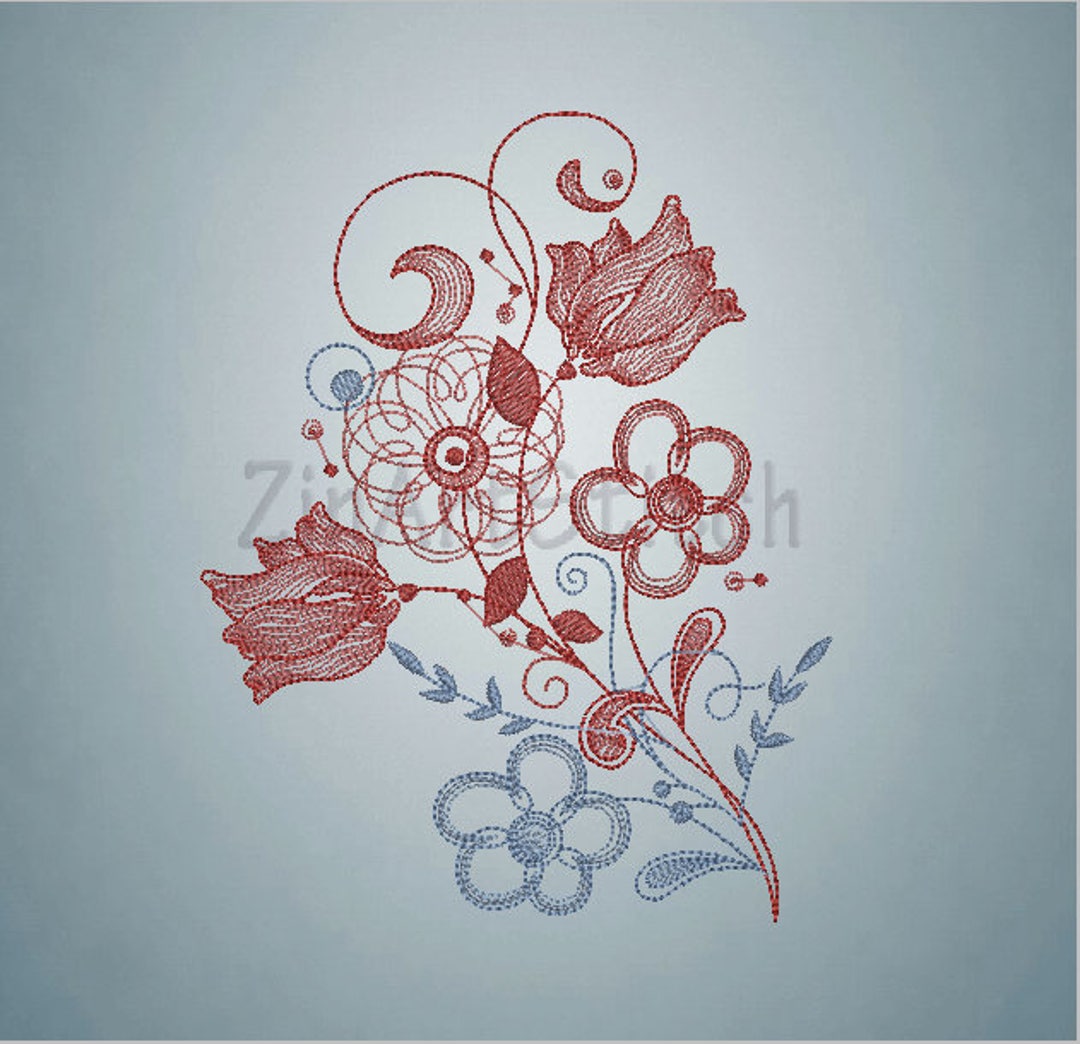 Flowers File Download Floral Machine Embroidery Machine Embroidery ...