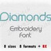 Diamonds Embroidery Font - Machine Embroidery Design - Numbers ...