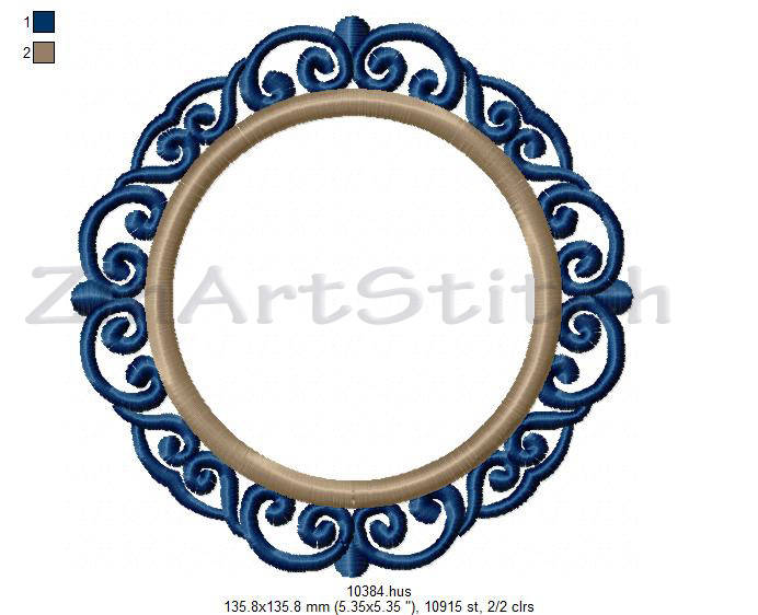 Monogram Border Embroidery Design Frame Border Embroidery | Etsy