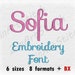 Sofia Embroidery Font, Machine Embroidery Design, Punctuations and Numbers, Instant Download, 6 ...