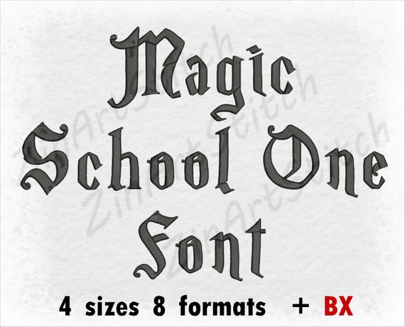 Magic School Font Embroidery Design Monogram Alphabet 4 Sizes - Etsy ...