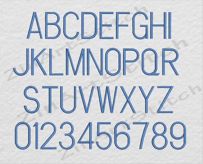 Narrow Block Font Machine Embroidery Design Instant Download - Etsy