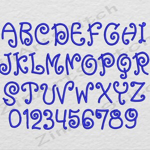 Blue Ocean Embroidery Font Machine Embroidery Design Instant Download ...