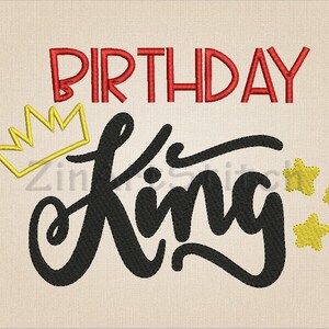 Birthday King Machine Embroidery Design Download 8 Size 8 Formats - Etsy